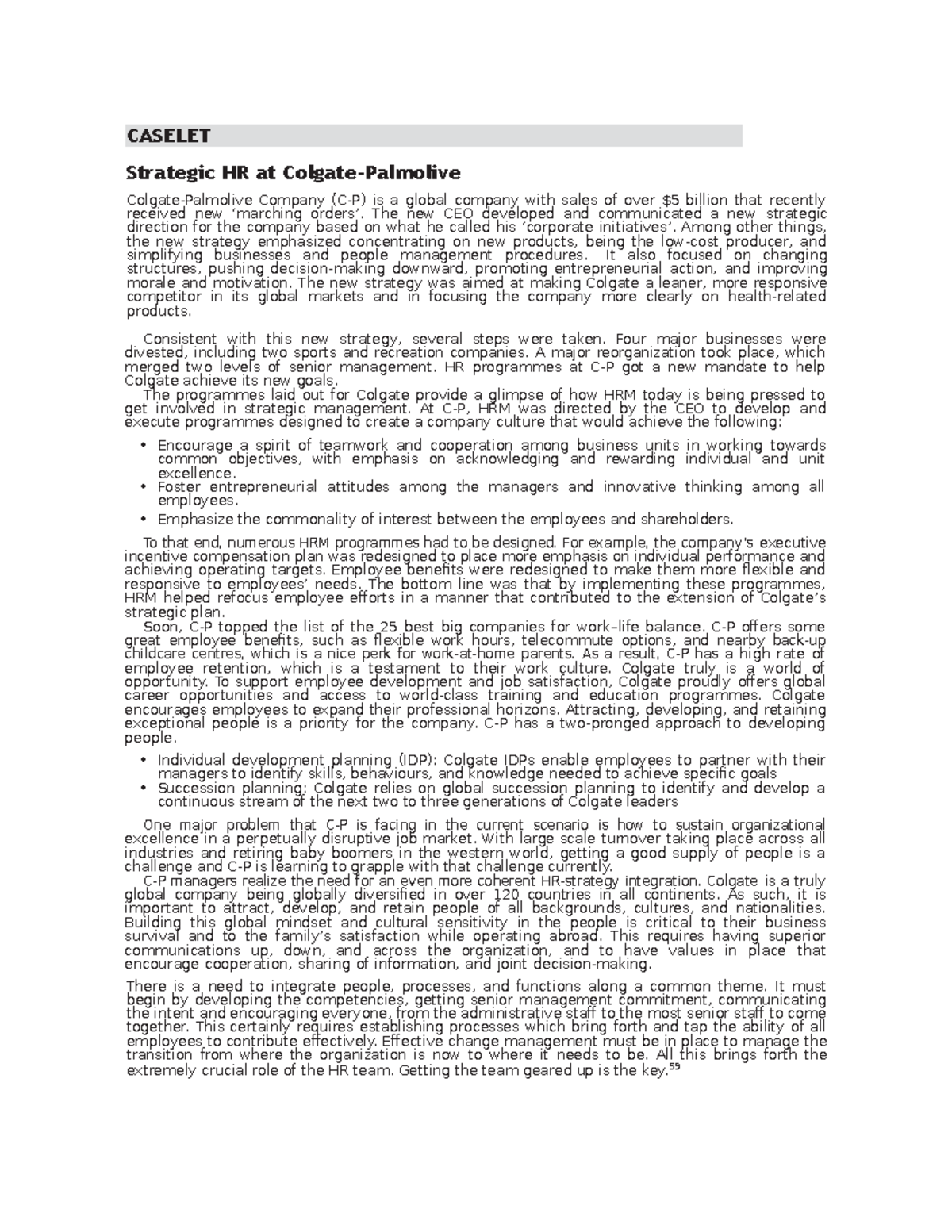 Caselet - This is a case study of HRM subject helps to enhance critical ...