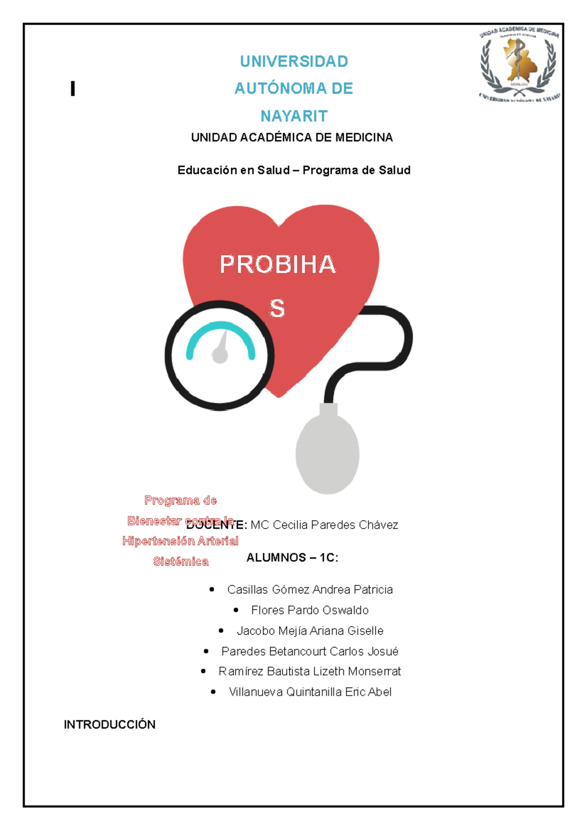 Programa-Ep S 3 - UNIDAD ACADÉMICA DE MEDICINA Educación en Salud ...