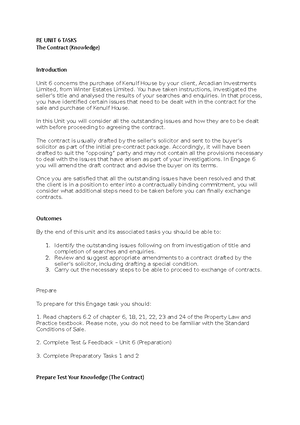 Real Estate WS 8 Completion Workshop Guide - REAL ESTATE (KNOWLEDGE ...