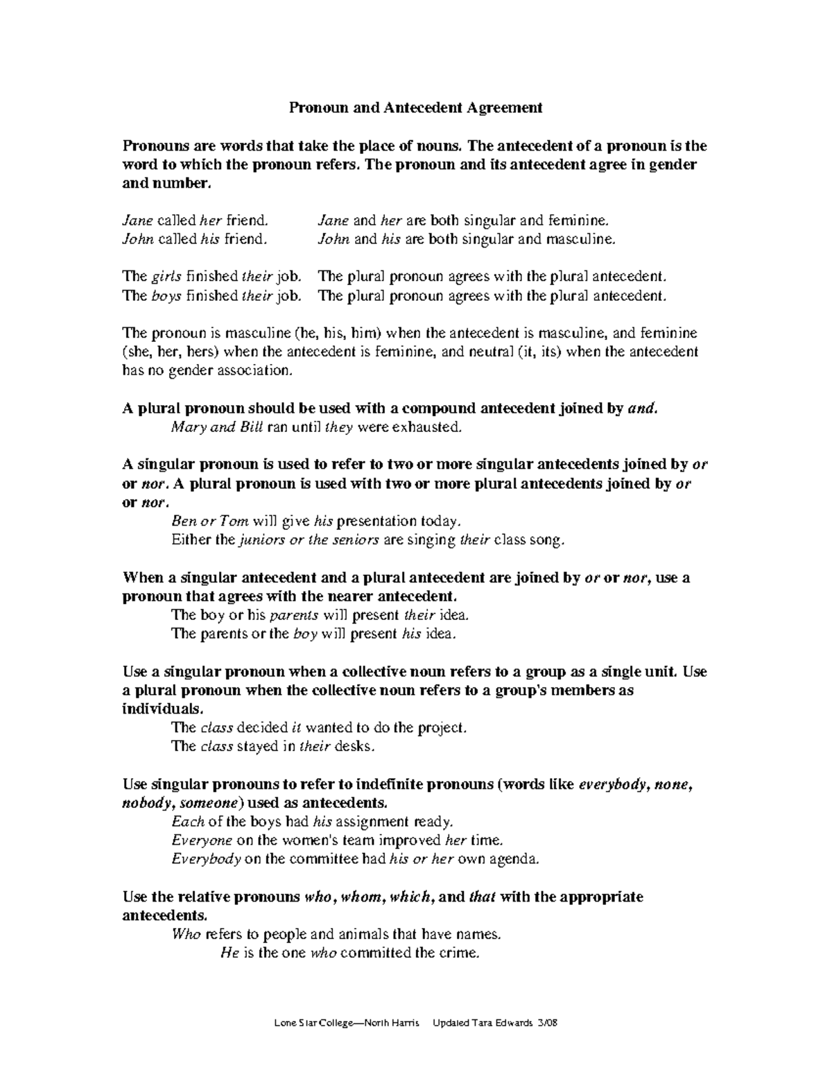 Pronoun and Antecedent Agreement - Pronoun and Antecedent Agreement ...