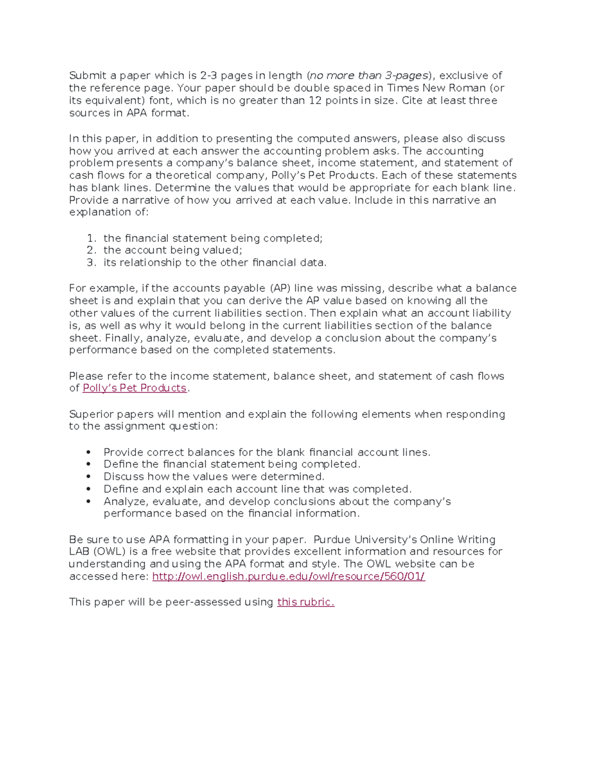 Written 1 Assignment - Submit a paper which is 2-3 pages in length (no ...