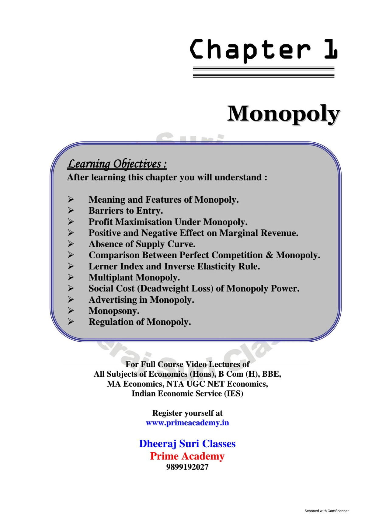 Chapter 1 Monopoly - political science - Economics hons - Studocu