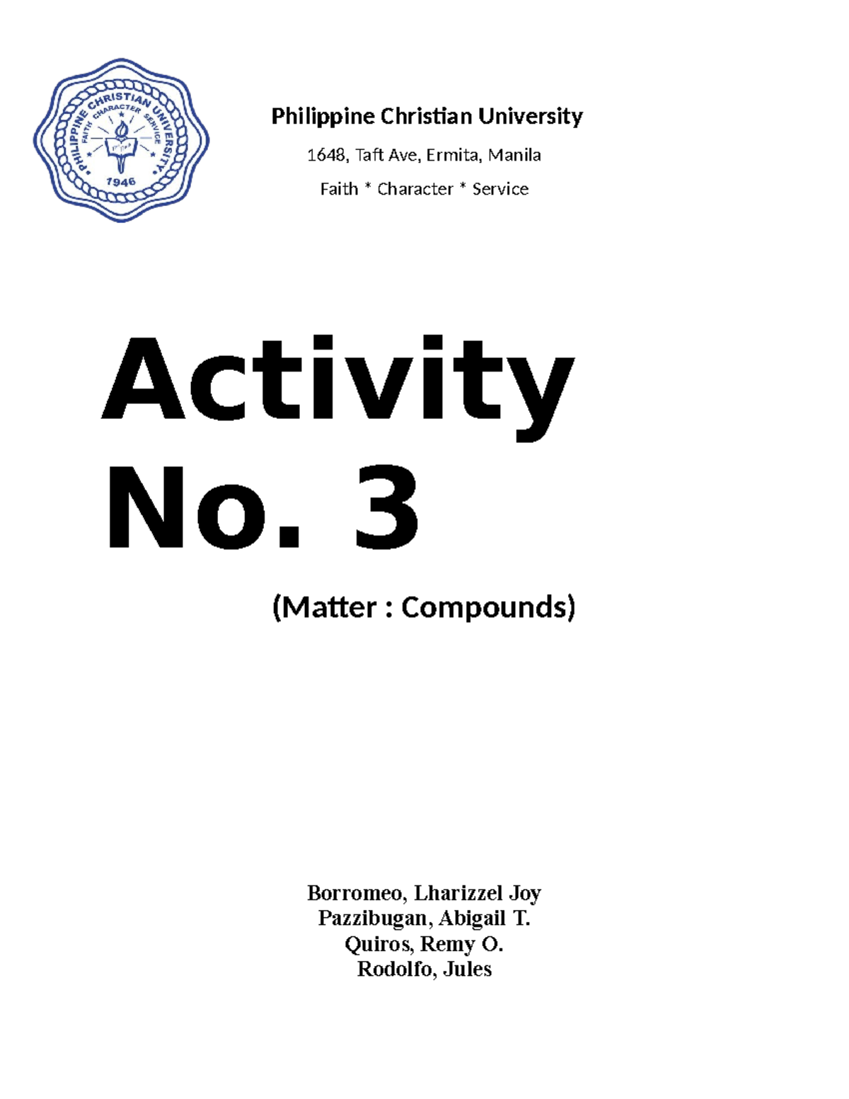 ACT 3 Group - DSGSDGsdggsaggagdsd - Philippine Christian University ...