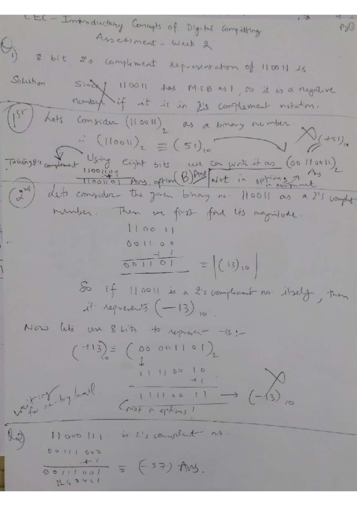 Week2 handwritten solutions - Digital Electronics - Studocu