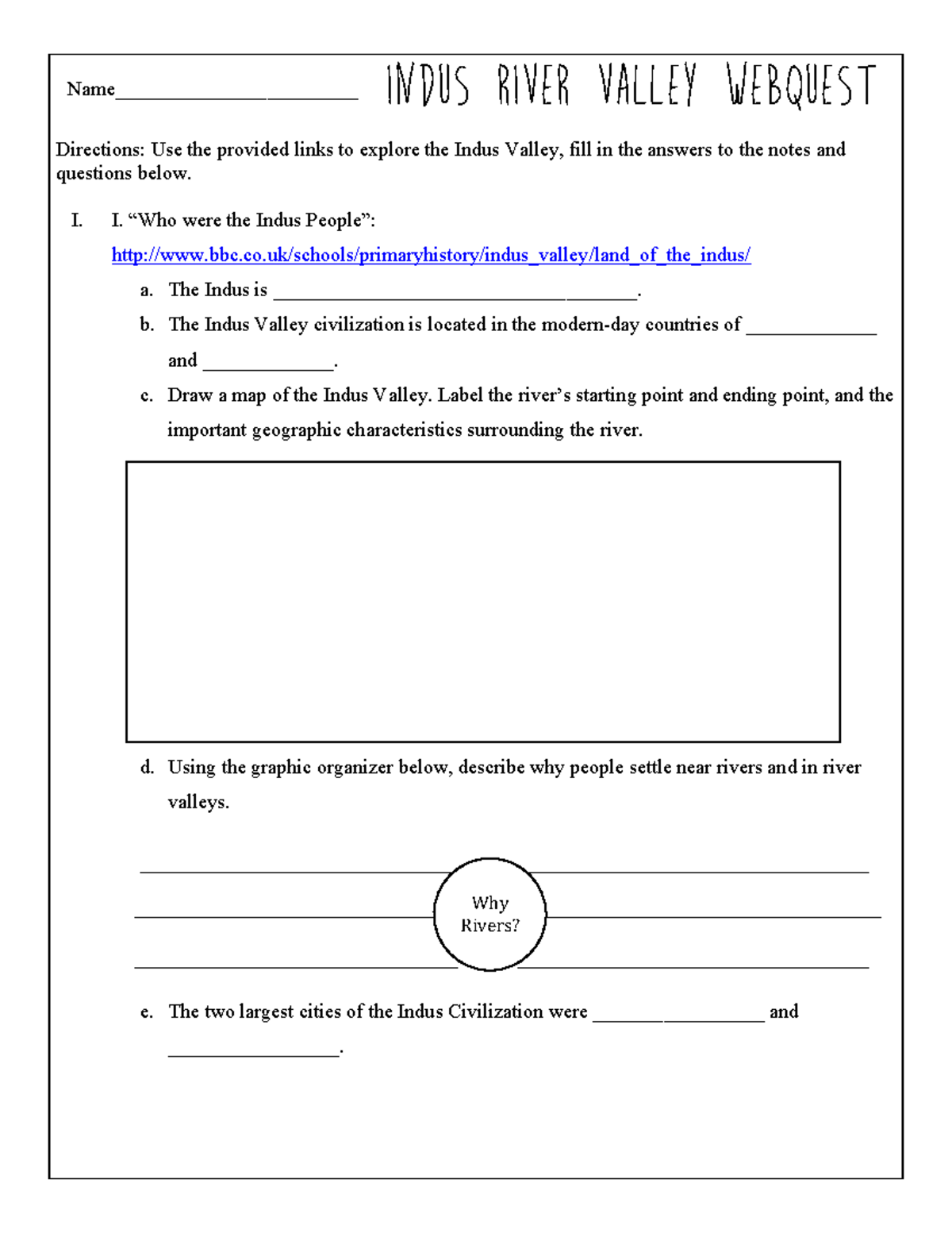 8 - edge - Indus River Valley Webquest Directions: Use the provided ...