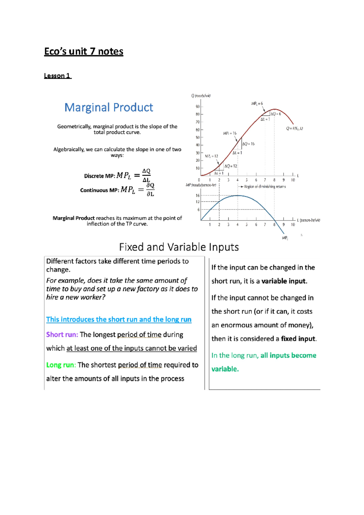UNIT 7 - UNIT 7 ECOS - ECO1010F - Eco’s unit 7 notes Lesson 1 Lesson ...