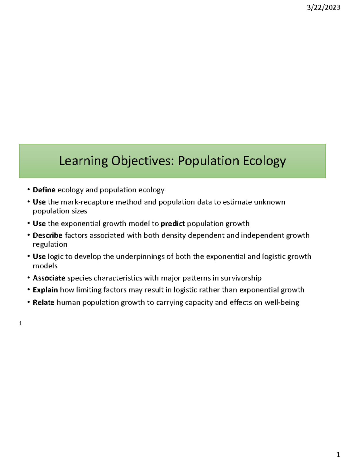 Before - Population and how they relate to each other. - Learning ...