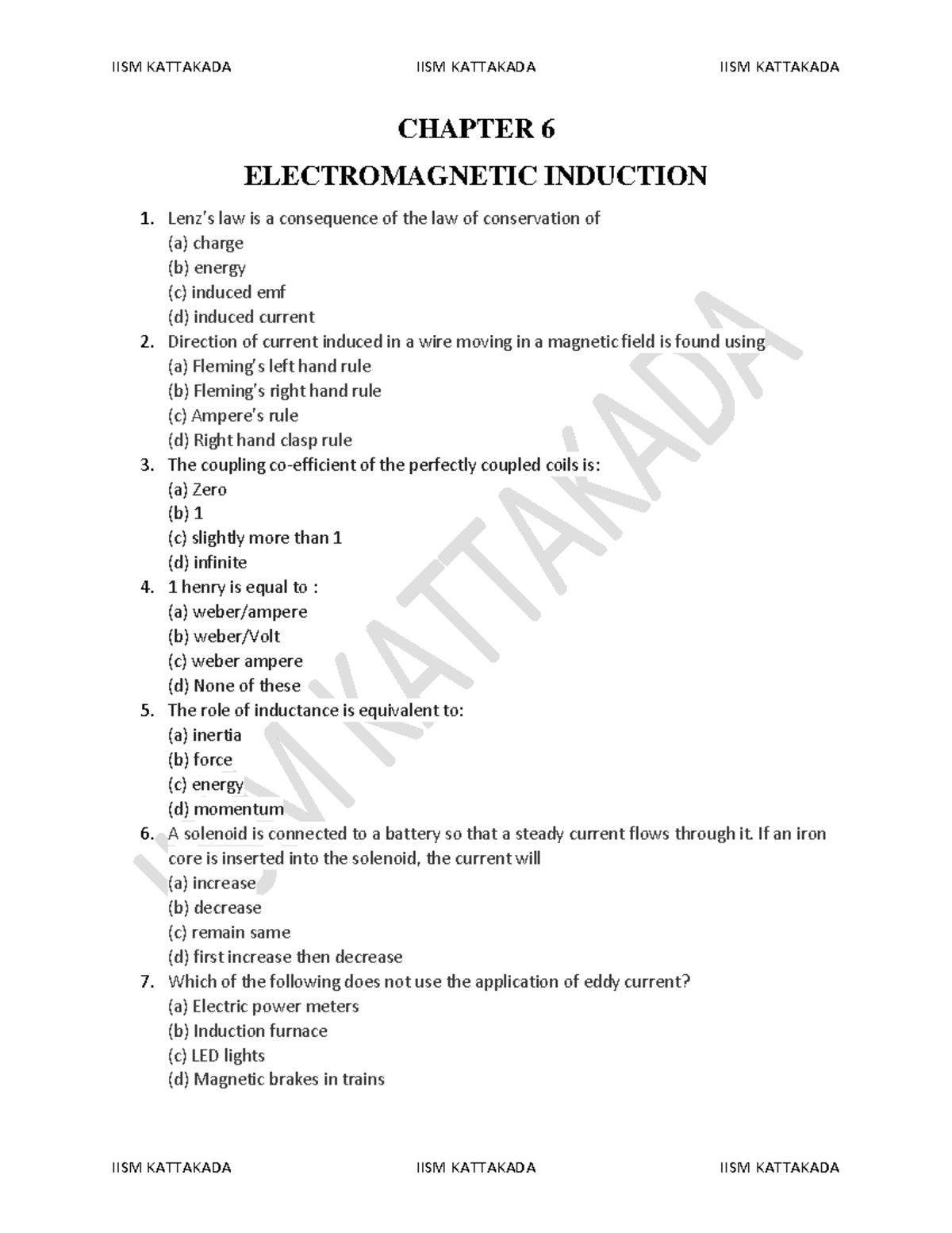 Electromagnetic Induction Notes - Physics - CHAPTER 6 ELECTROMAGNETIC ...