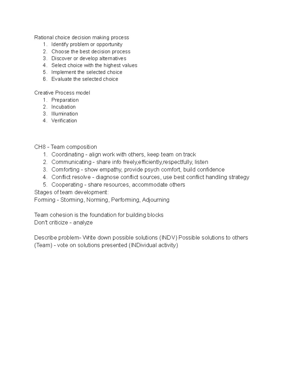 BUS 203 feb 13 ch 7 8 - Lecture notes 7-8 - Rational choice decision ...