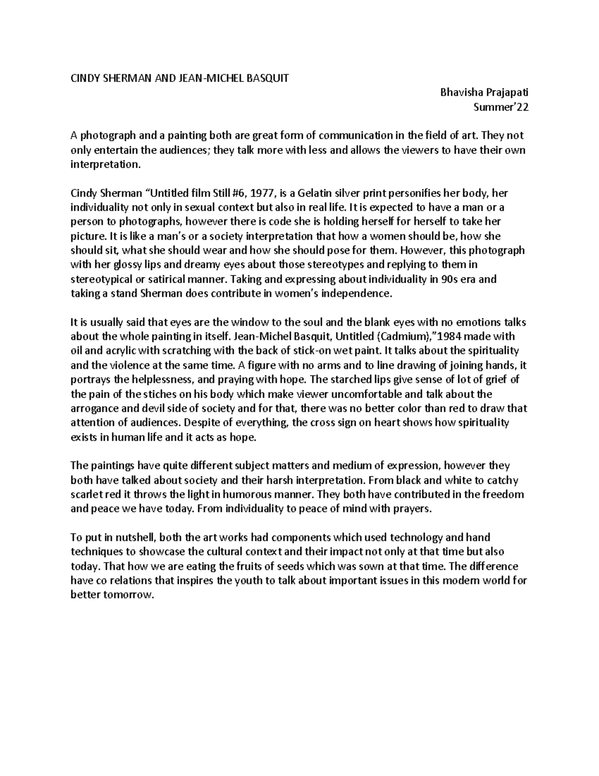 Artwork Compression 2 - The essay is about - The formal (visual ...