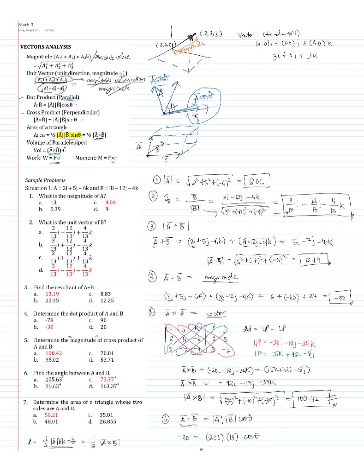 MATH 6 - Practice exam with solutions. - Civil engineering - Studocu