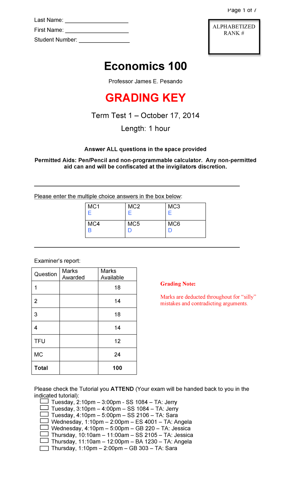 Eco 101 pesando term test 1 Test 2014, questions - Page 1 of 7 Last ...