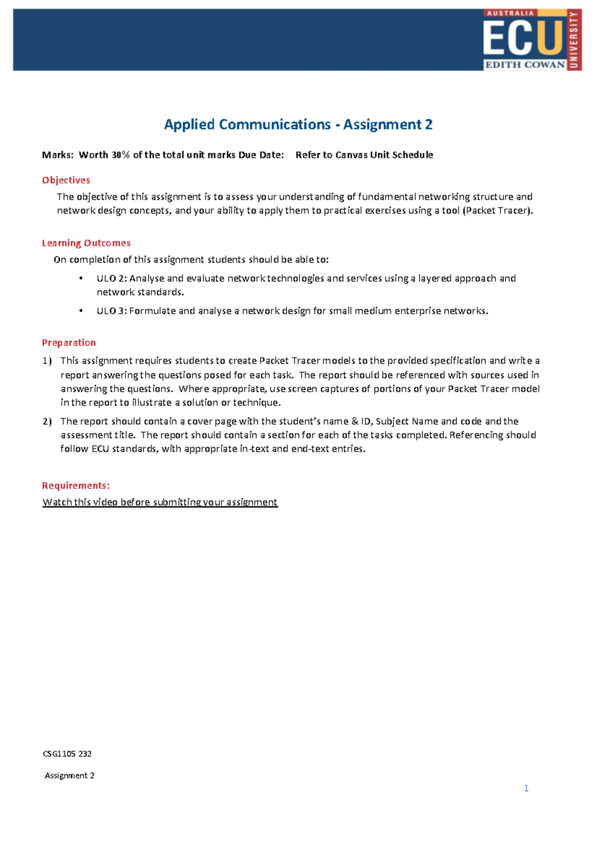 Csg1105+Applied+Communications+Assignment+Two+232 - CSG1105 232 ...