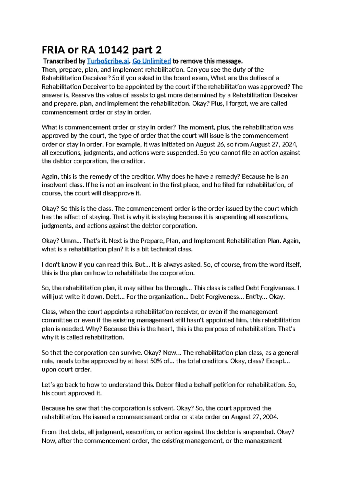 FRIA or RA 10142 part 2 - notes on fria (part 2) - FRIA or RA 10142 ...