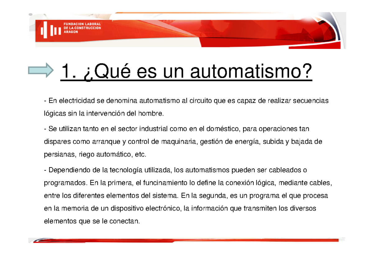 1. Qué es un automatismo - 1. ¿Qué es un automatismo? En electricidad ...