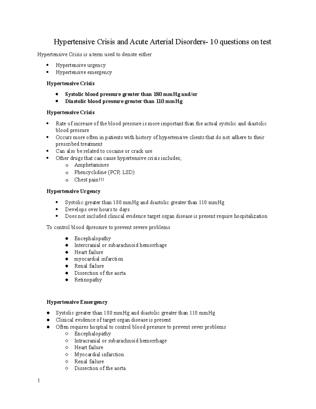Perfusion. Htn crisi aortic - Hypertensive Crisis and Acute Arterial ...