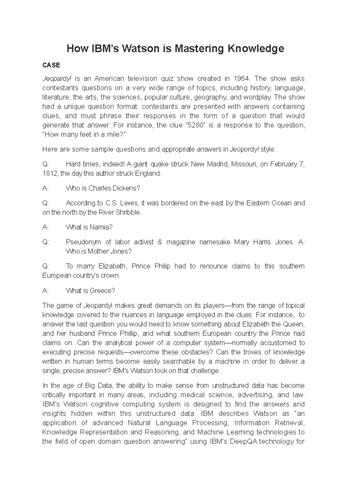 How IBM's Watson is Mastering Knowledge - How IBM’s Watson is Mastering ...