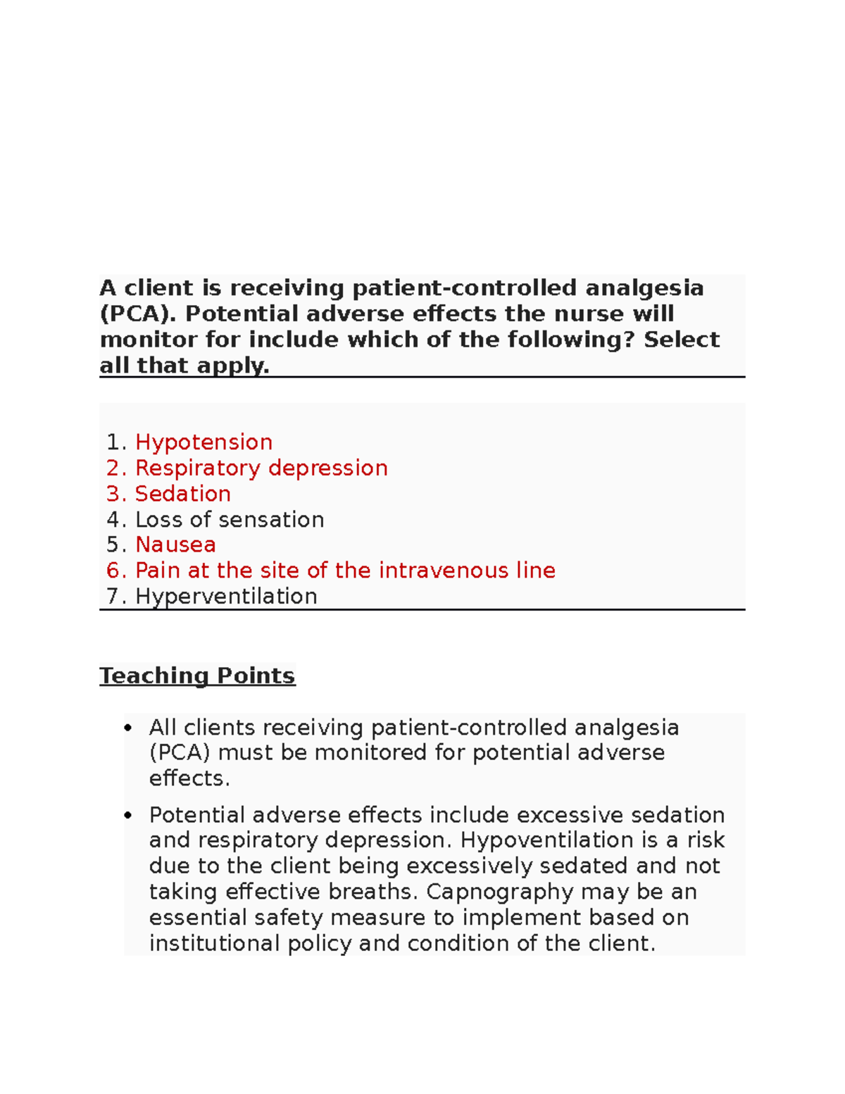SATA Practice questions-2022 - A client is receiving patient-controlled ...