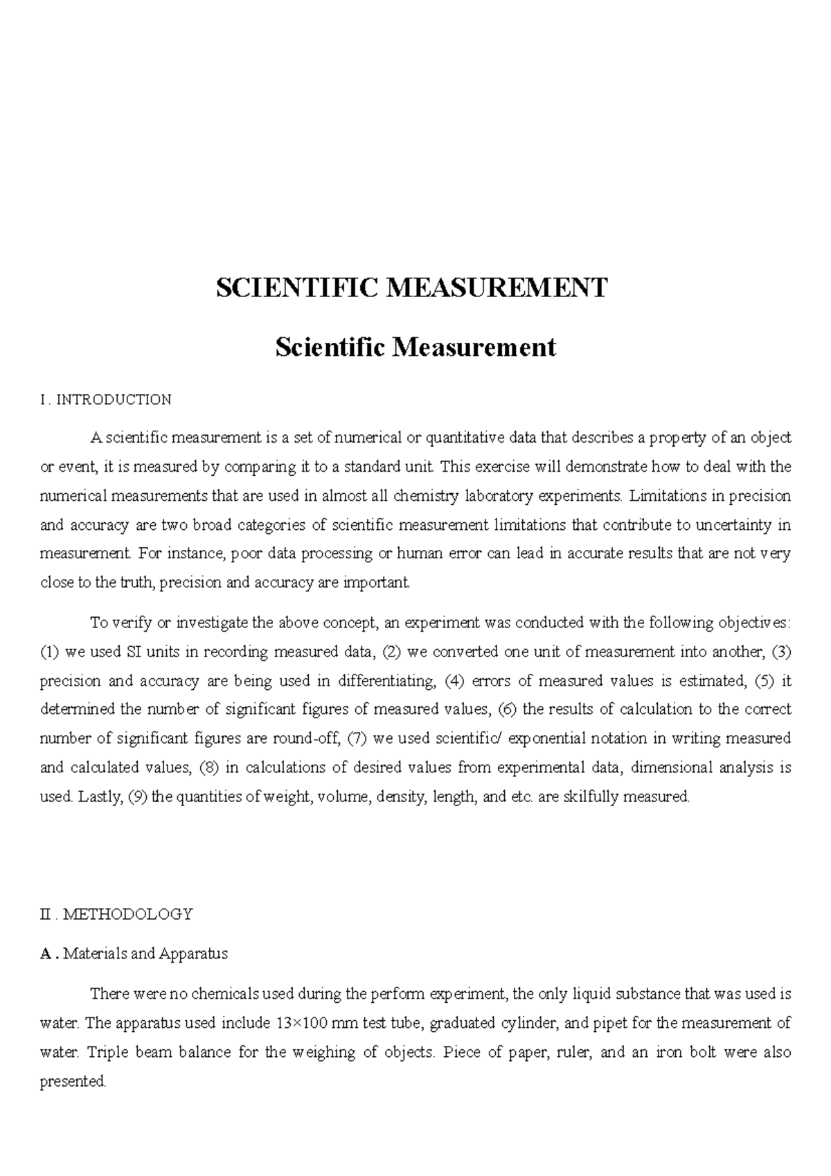 Chem-formal-report-midterm - SCIENTIFIC MEASUREMENT Scientific ...
