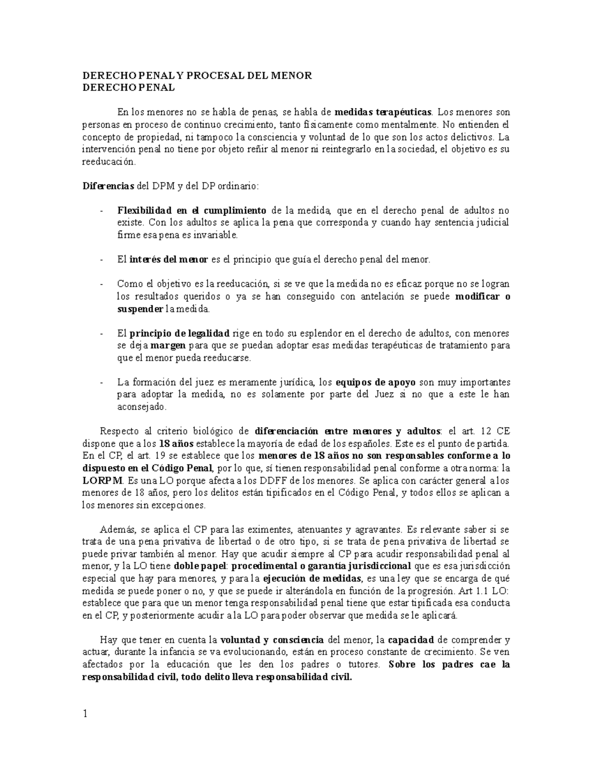 Derecho Penal Y Procesal Del Menor Derecho Penal Y Procesal Del Menor