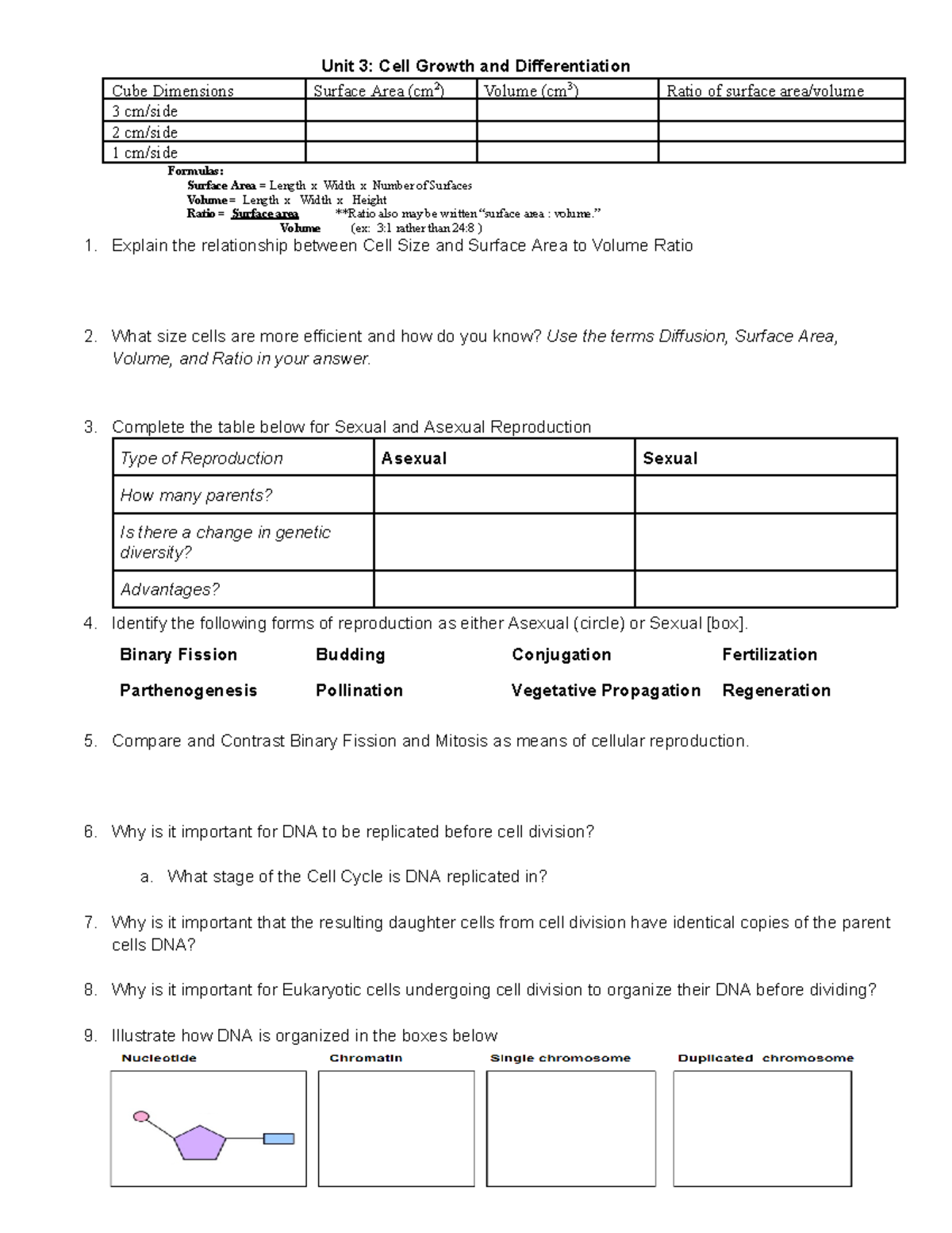 David Cherian - Review Unit 3: Cell Growth and Differentiation - Unit 3 ...