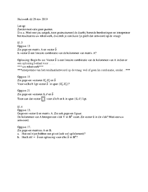 Lin 2 Raysharee Busgith Samenvatting - Lineaire algebra II - Studocu