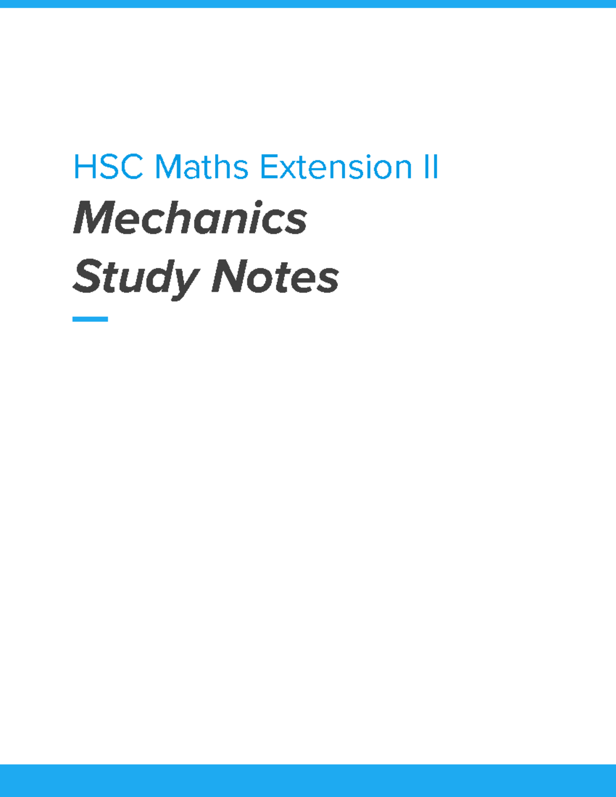 Mechanics Study Notes - HSC Maths Extension II Mechanics Study Notes ...