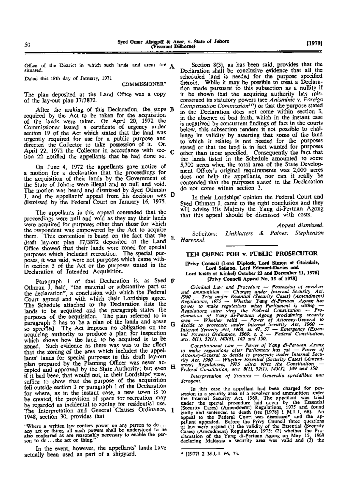 TEH Cheng POH v Public Prosecutor - Constitutional Law II - Studocu