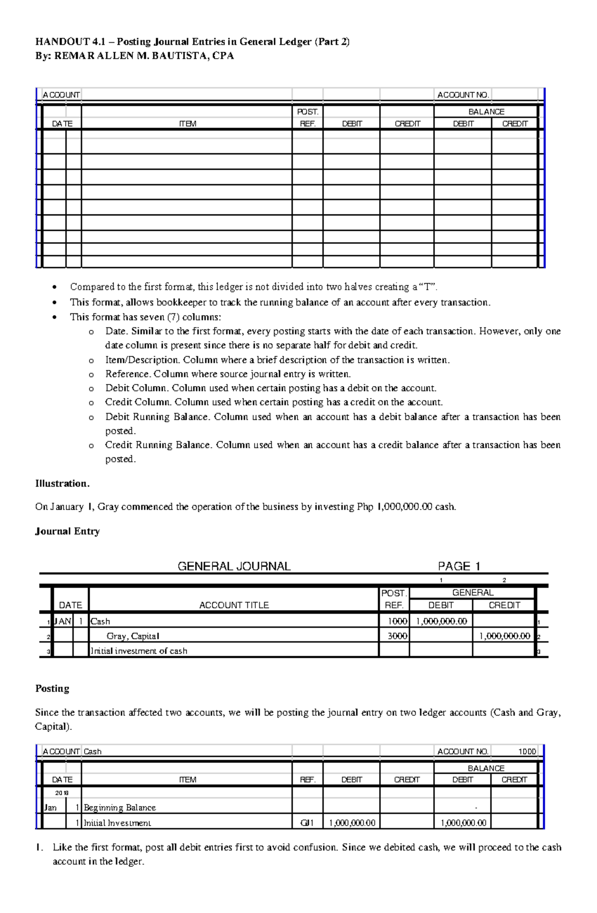 Handout-4 - Compared to the first format, this ledger is not divided ...