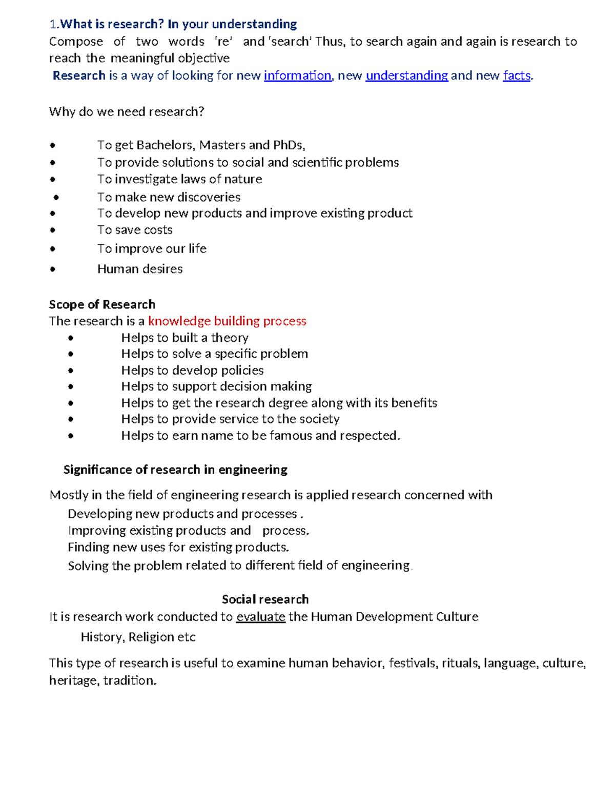 Research methodology - Summary Civil Engineering - 1 is research? In ...