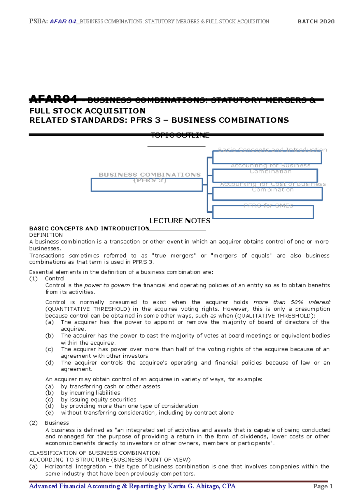 Accounting-for-business-combination compress - PSBA: AFAR 04_BUSINESS COMBINATIONS: STATUTORY ...