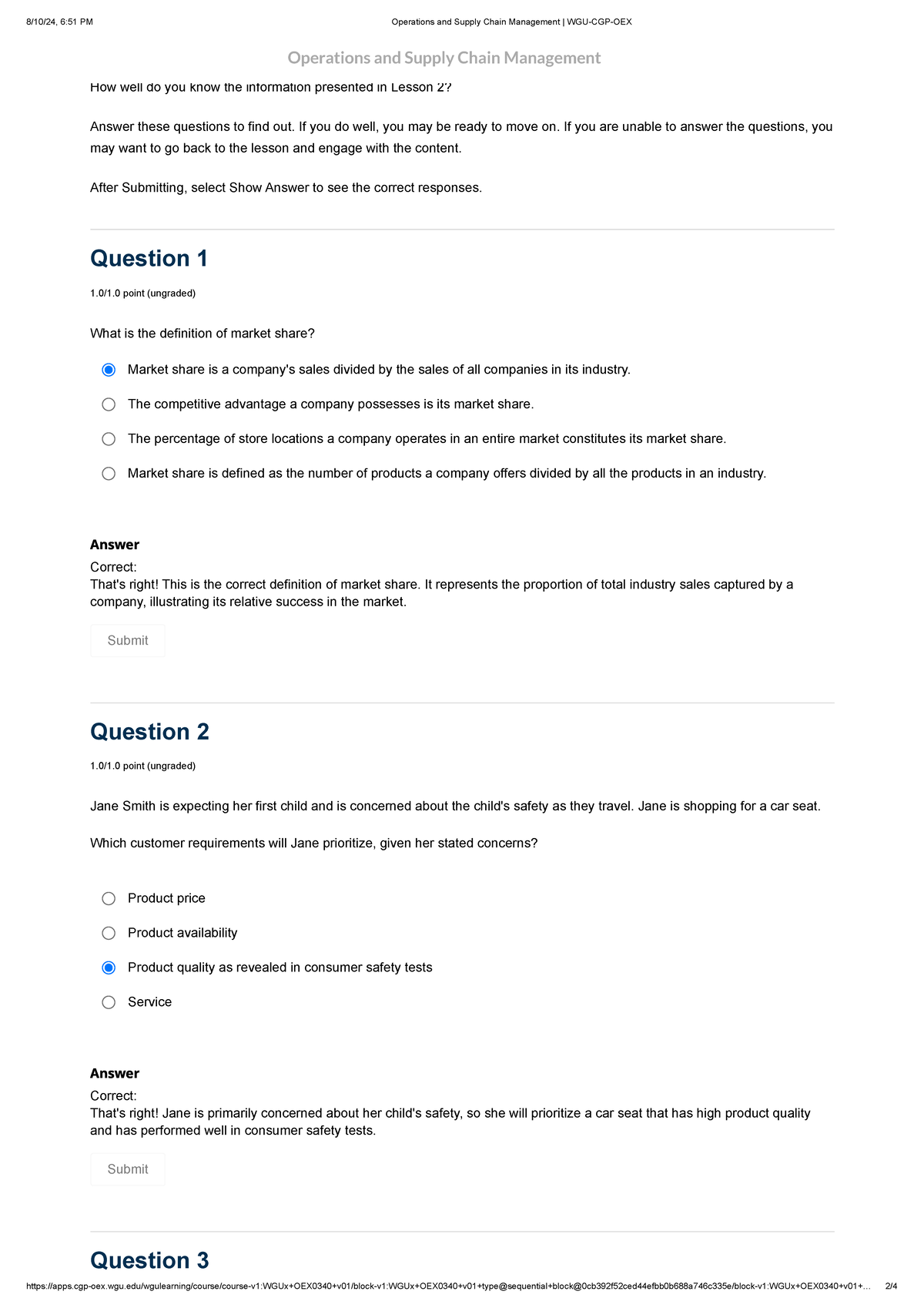 Lesson 2 - quiz 2 - Course materials. - How well do you know the ...