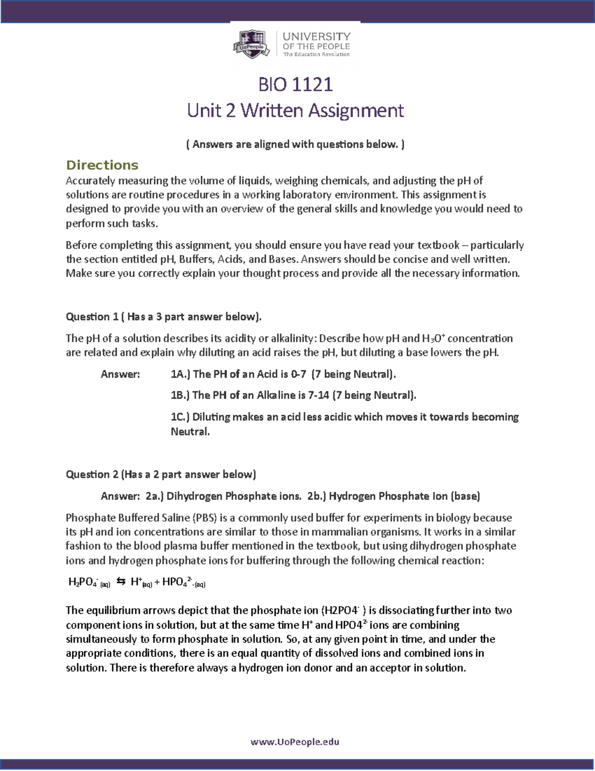 BIO 1121 Unit 2 Written Assignment - BIO 1121 Unit 2 Written Assignment ...