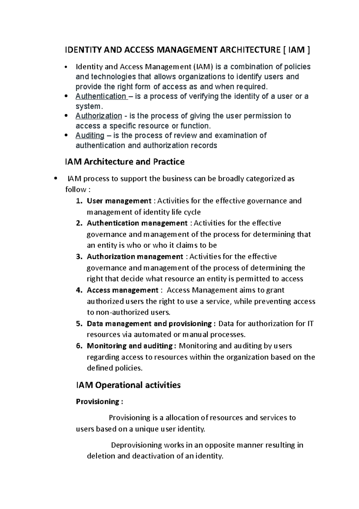 Identity AND Access Management Architecture - IDENTITY AND ACCESS ...