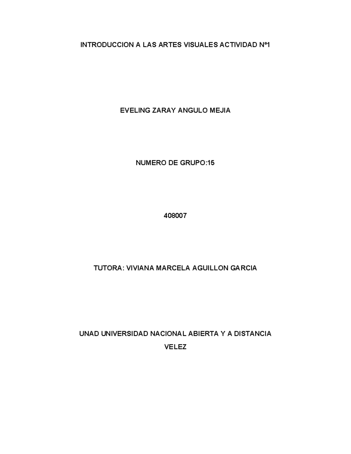 Introduccion A LAS Artes Visuales Actividad Nº1 - INTRODUCCION A LAS ...