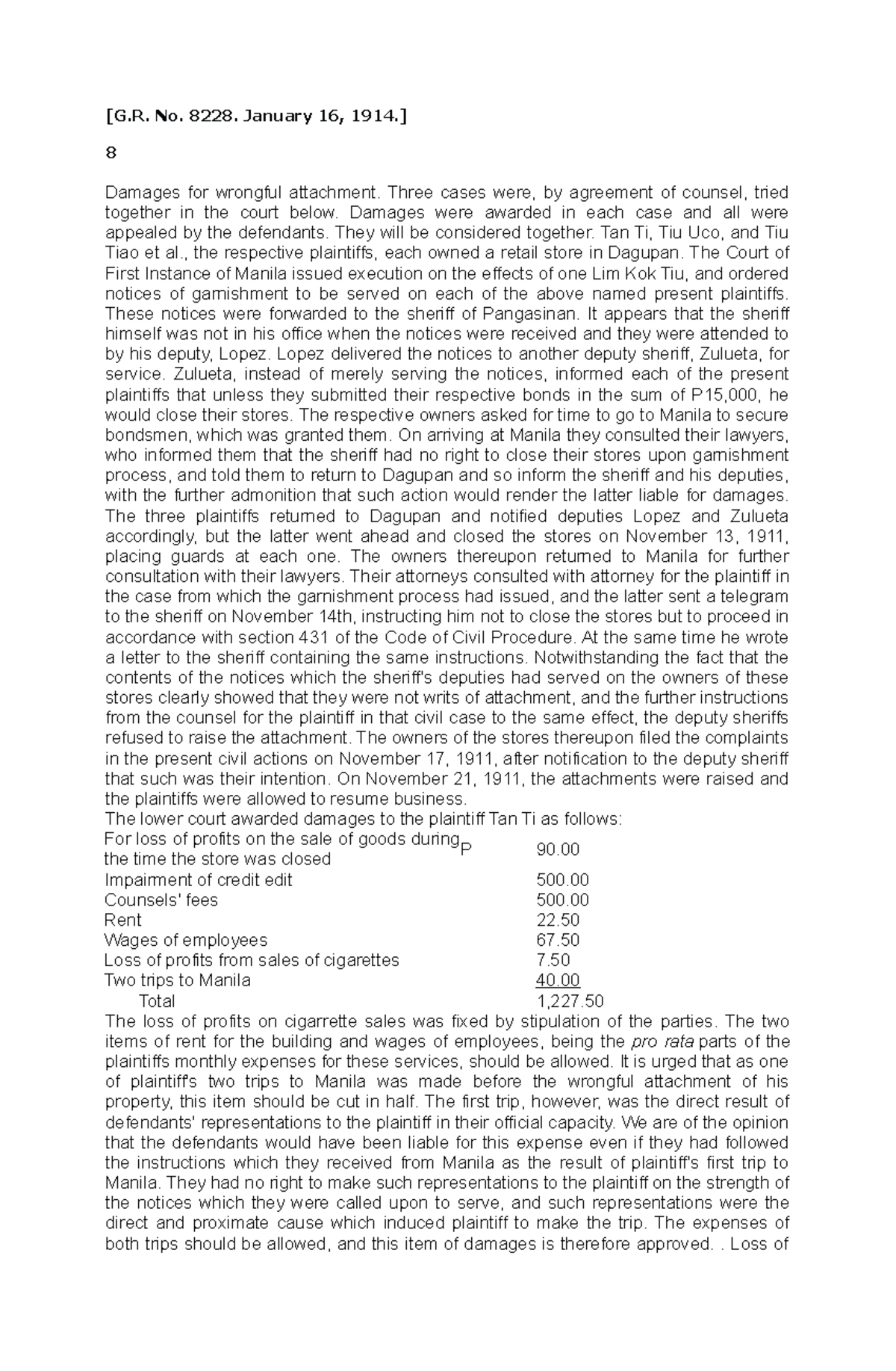 TAN TI (alias Tan Tico), Plaintiff-Appellee, v. JAUN Alvear, as sheriff ...