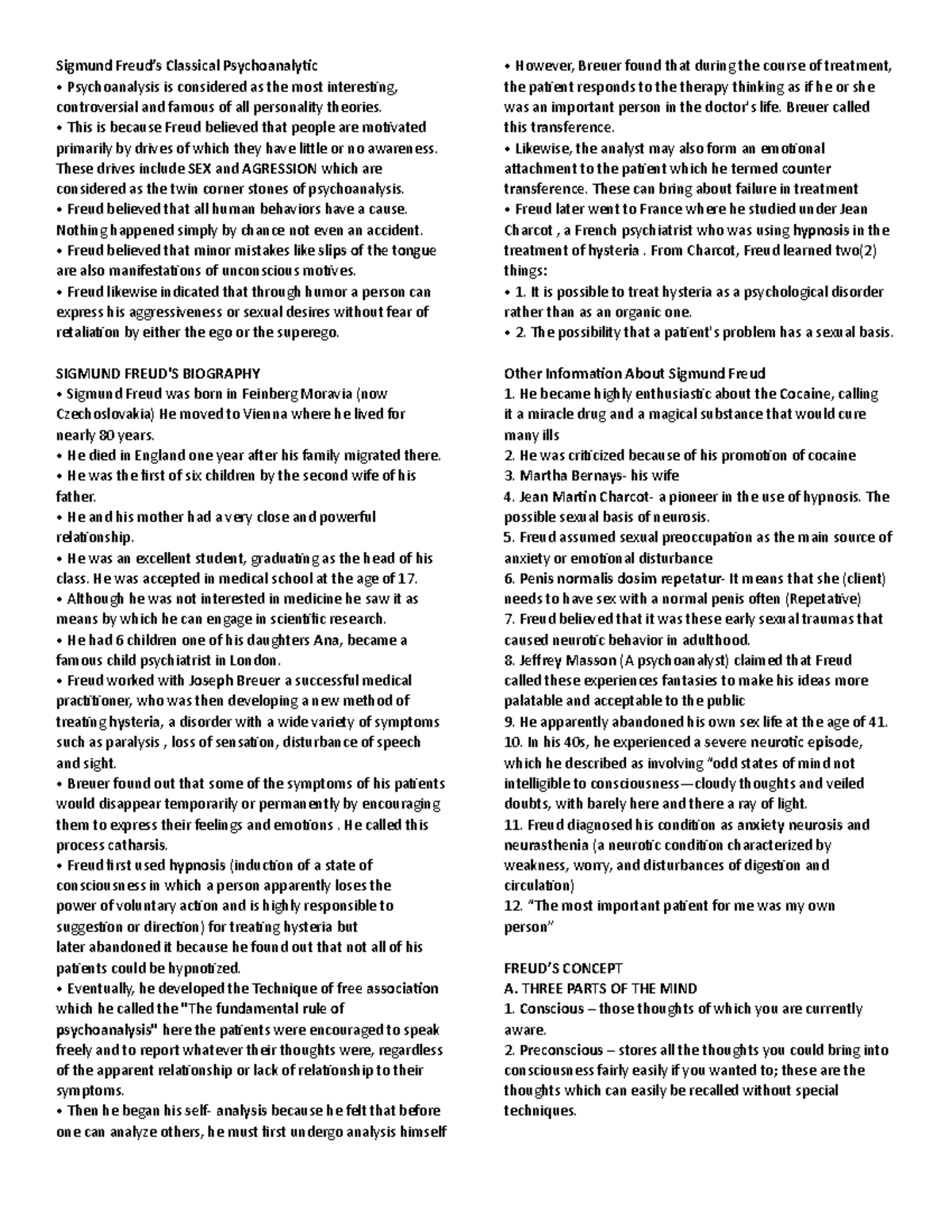 Freud - ... - Sigmund Freud’s Classical Psychoanalytic Psychoanalysis ...