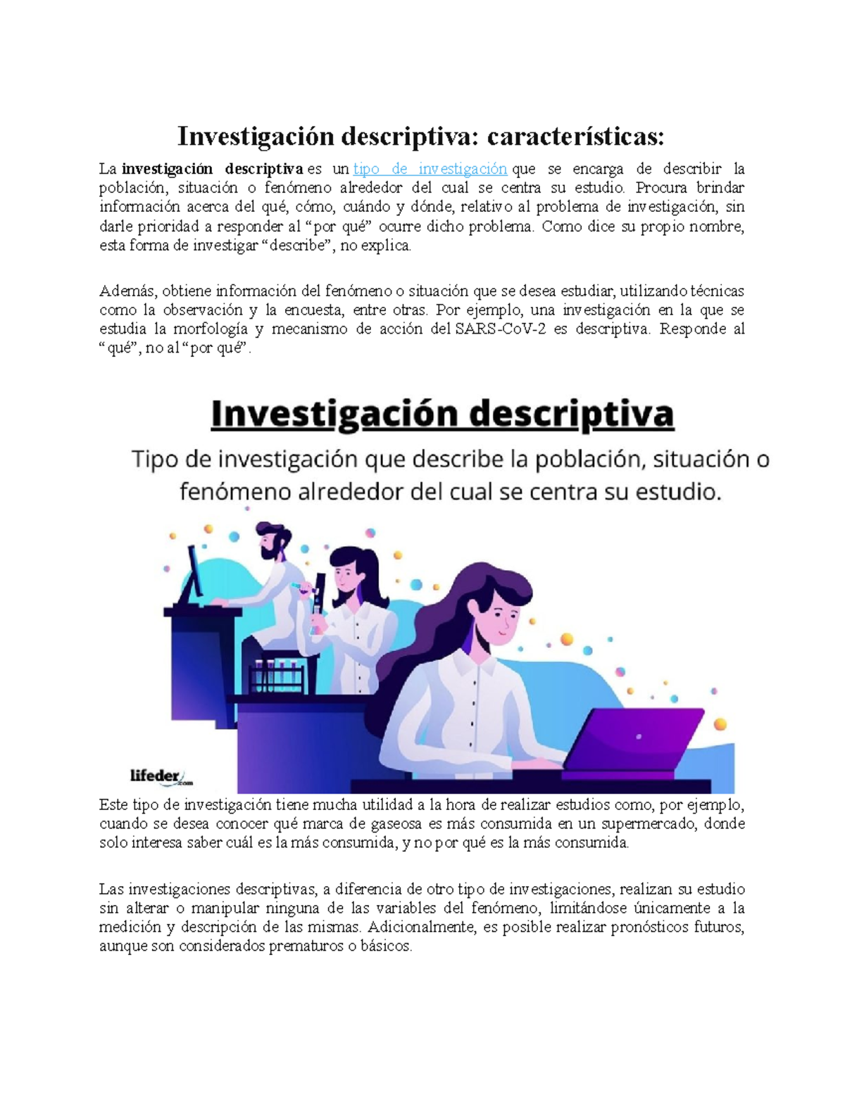 Investigaci n Descriptiva Procura Brindar Informaci n Acerca Del Qu 