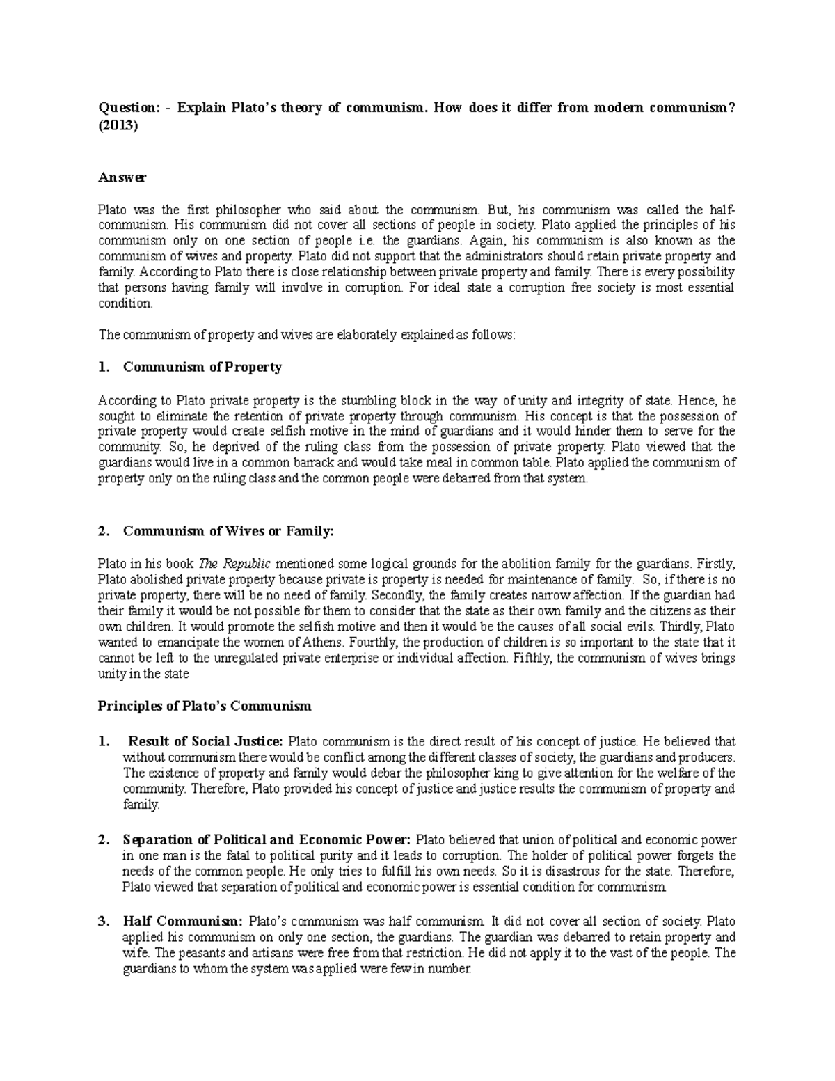 1637842838 - Simple information - Question: - Explain Plato’s theory of ...