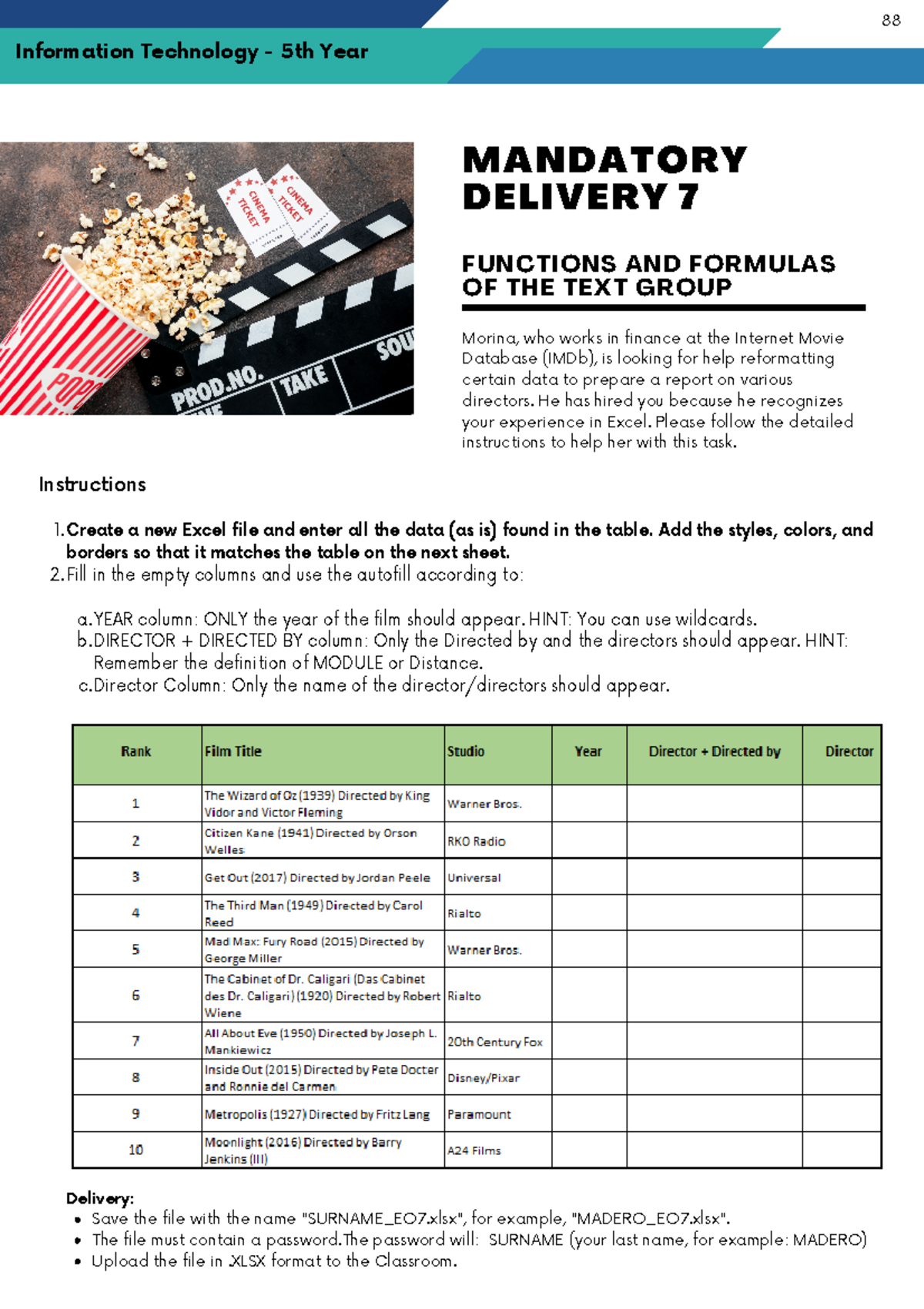 EO7 - que queres - MANDATORY DELIVERY 7 FUNCTIONS AND FORMULAS OF THE ...