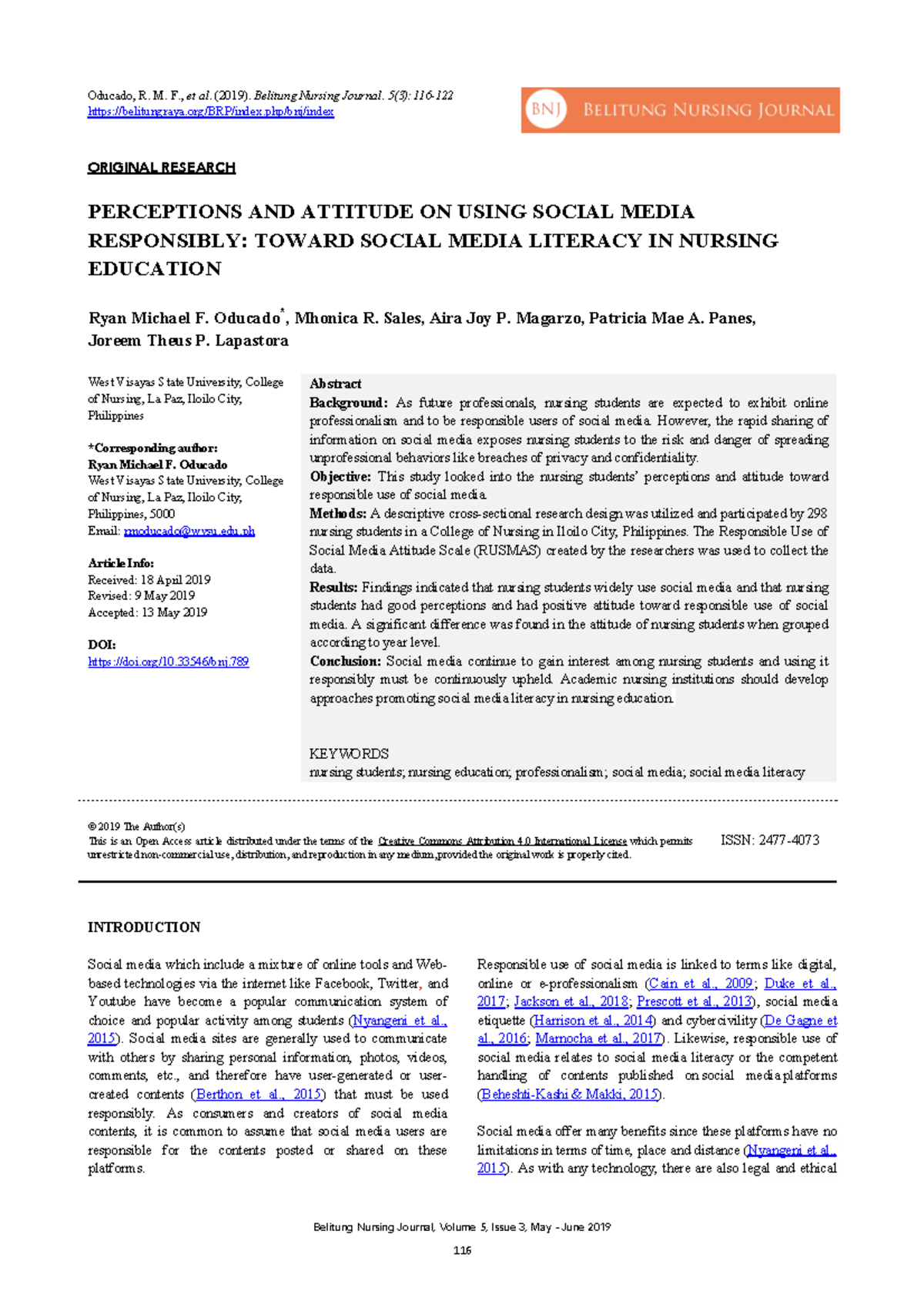 789-Article Main Text -1309-2446-10-202006 15 - Belitung Nursing ...
