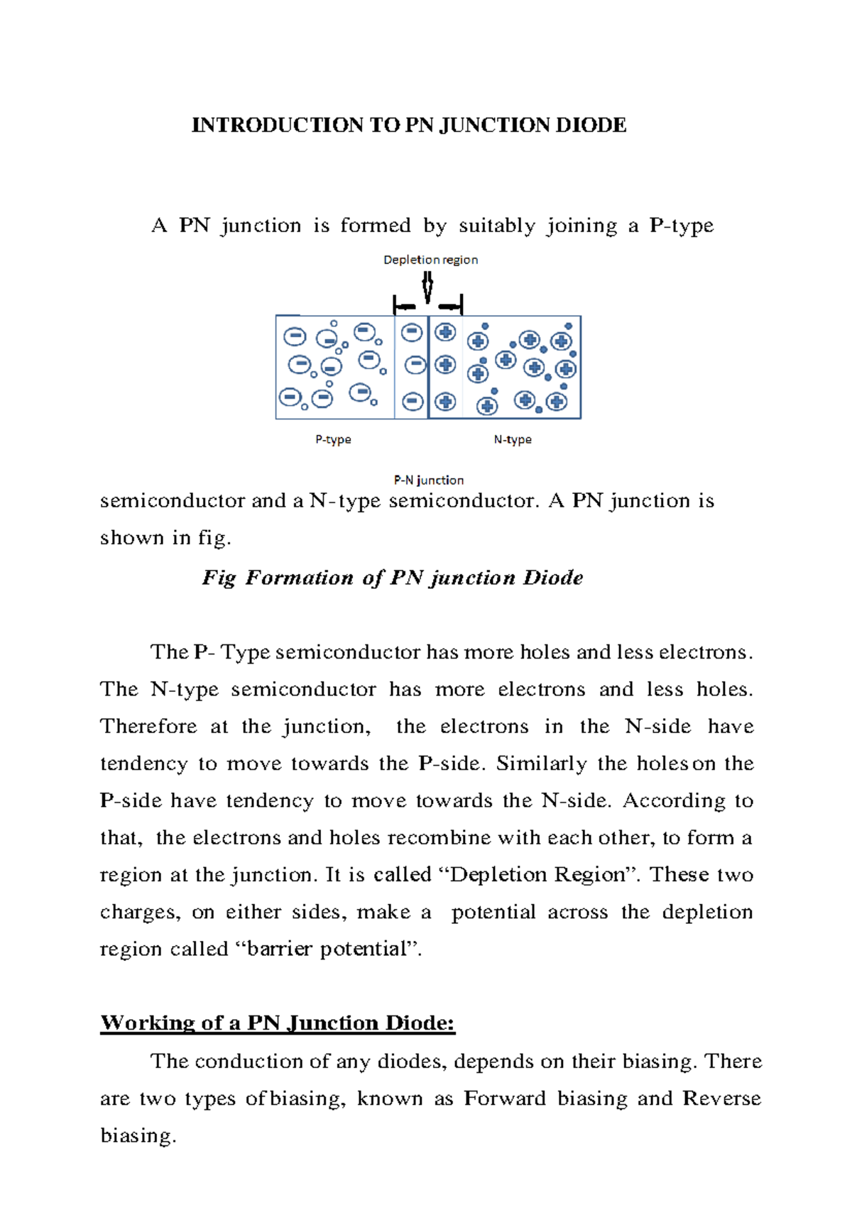 Introduction TO PN Junction Diode - INTRODUCTION TO PN JUNCTION DIODE A ...