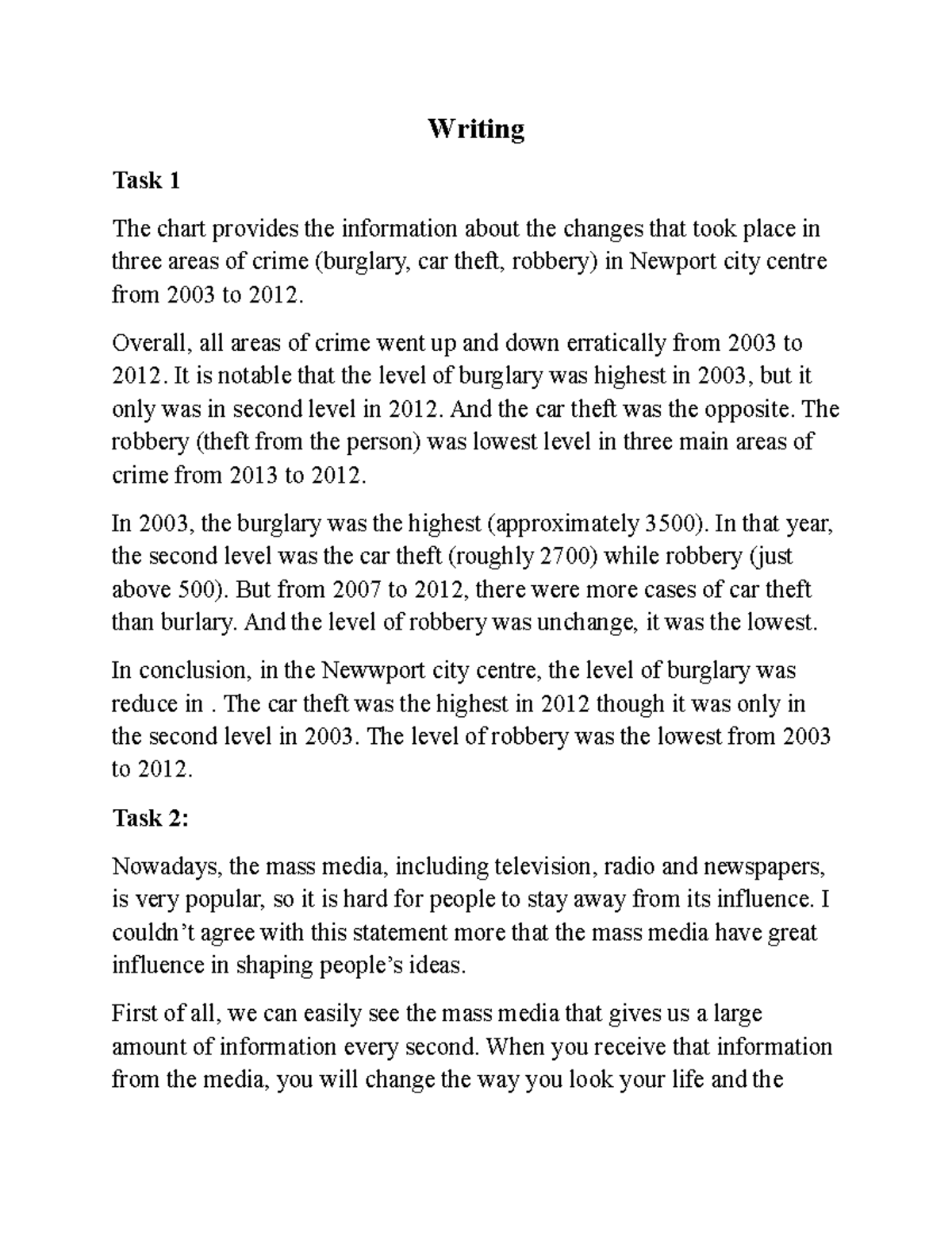 Thi writting - Tiếng anh thương mại 1 2 3 - Writing Task 1 The chart ...