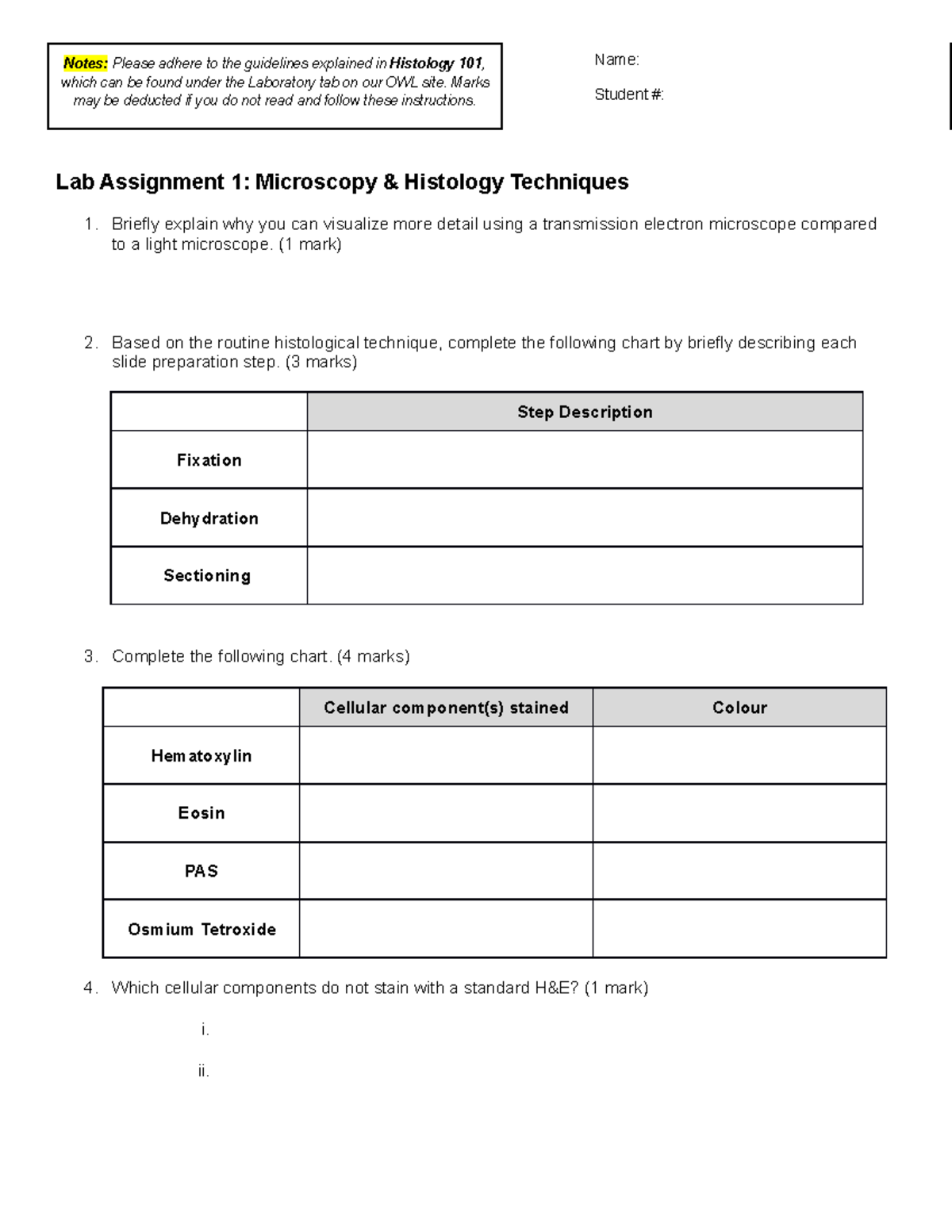 Lab 1 assignment FW21 22 - Lab Assignment 1: Microscopy & Histology ...