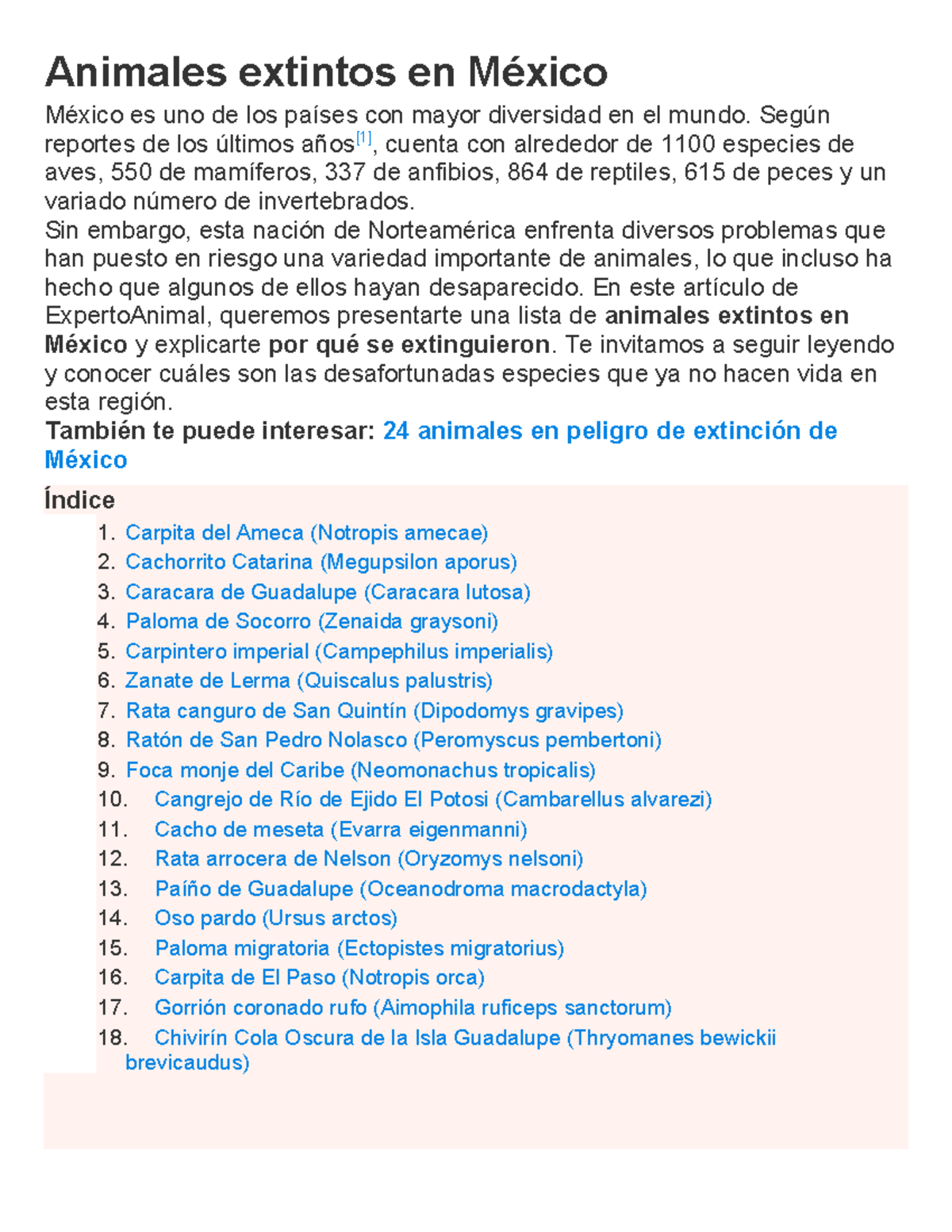 Animales extintos en México - Animales extintos en México México es uno ...