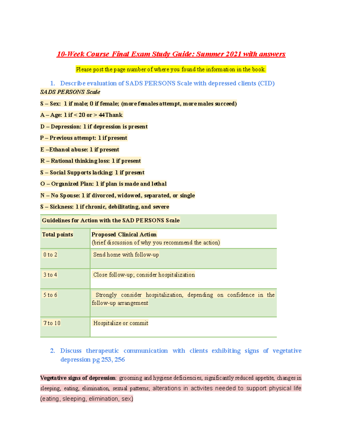 10 Week Course Final Exam Study Guide SU2021 - 10-Week Course Final ...