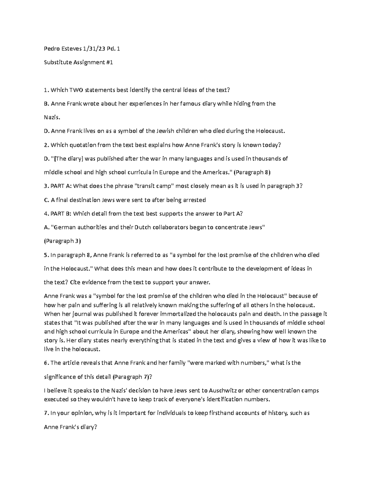 Document 69 - Assignemnt 8th grade english - Pedro Esteves 1/31/23 Pd ...