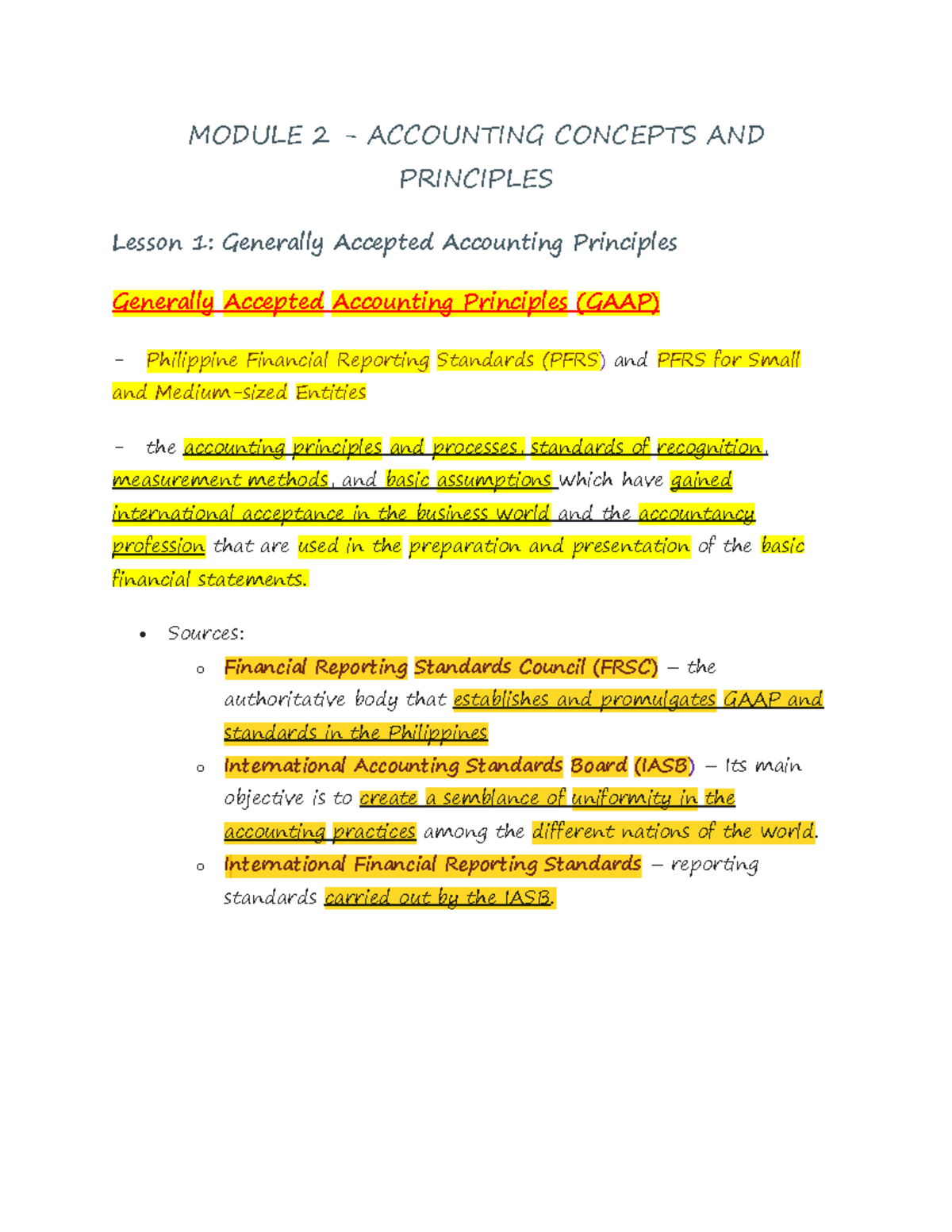 Module 2 - Lecture notes 2 - MODULE 2 - ACCOUNTING CONCEPTS AND ...