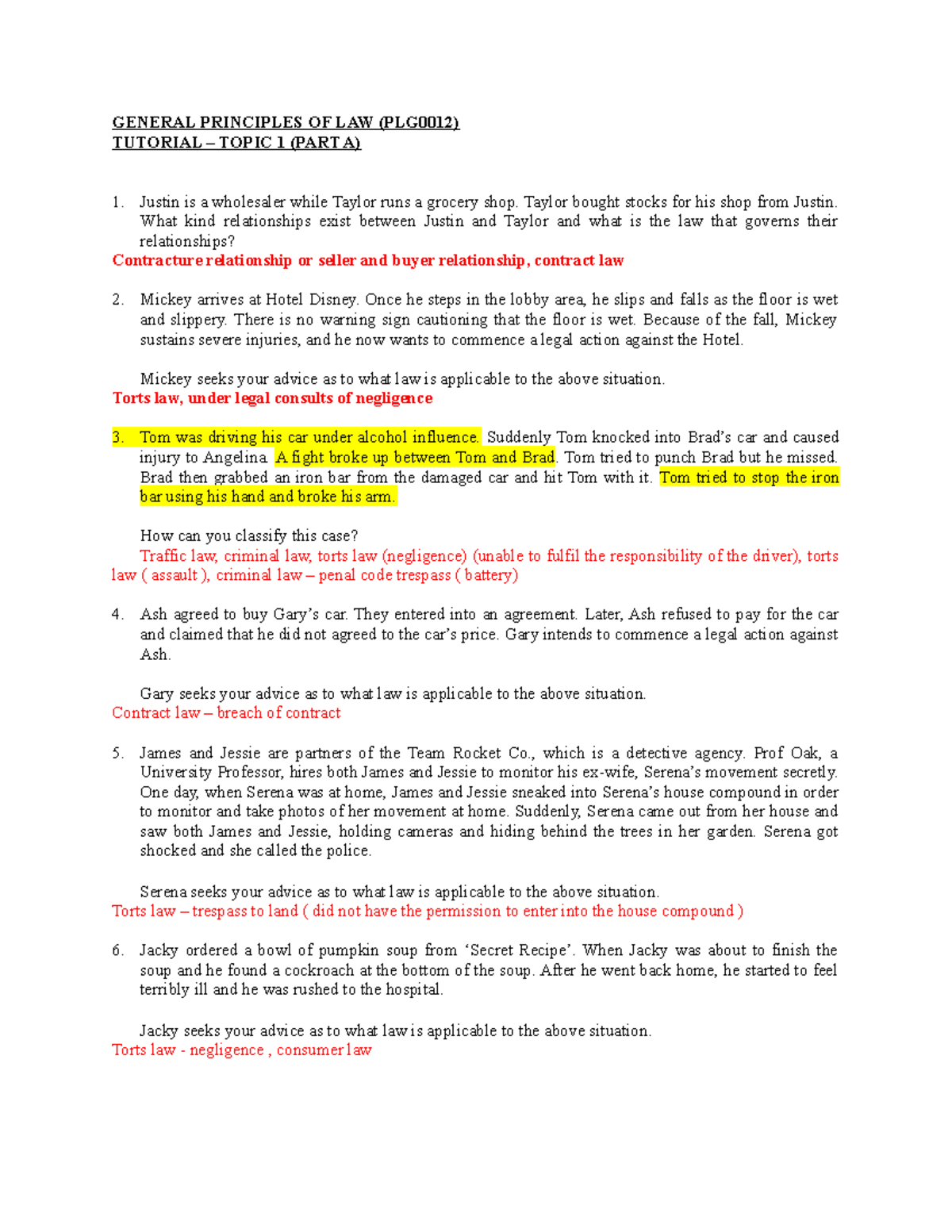 TUT 1 - Topic 1 (Part A) - tutorial questions, ans can be found in ...