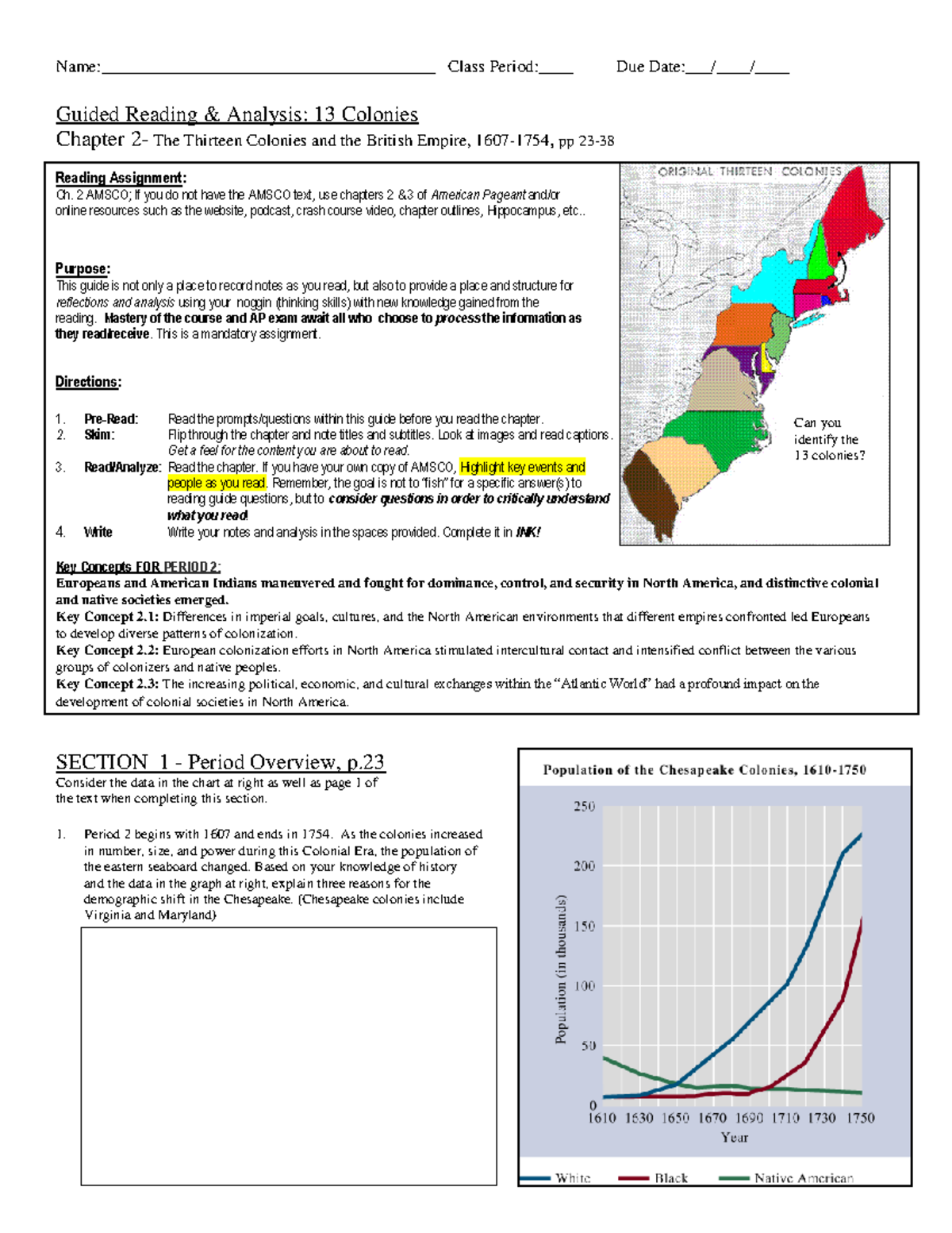 Apush guided reading - Very easygoing - Name ...